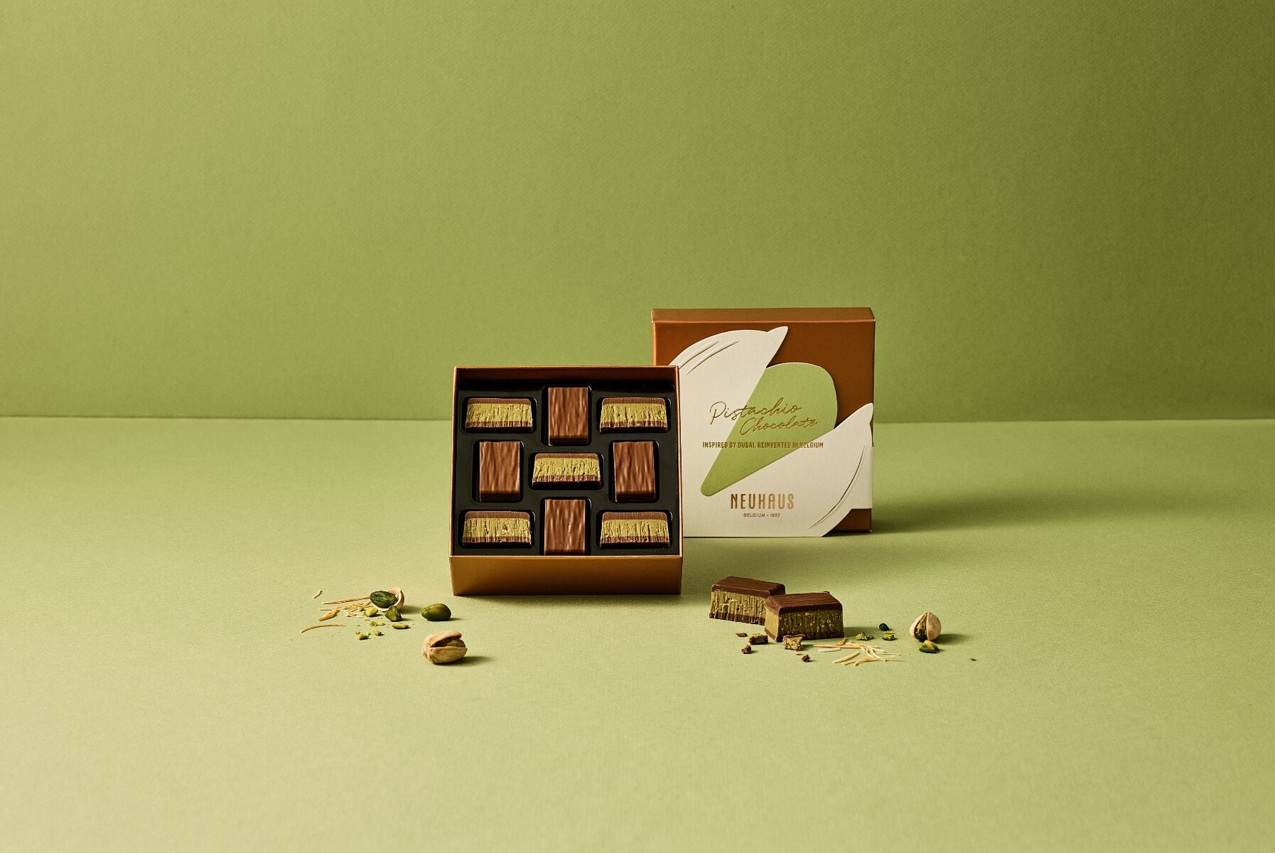 Nuance Pistachio Belgian Pistachio Praline Gift Box