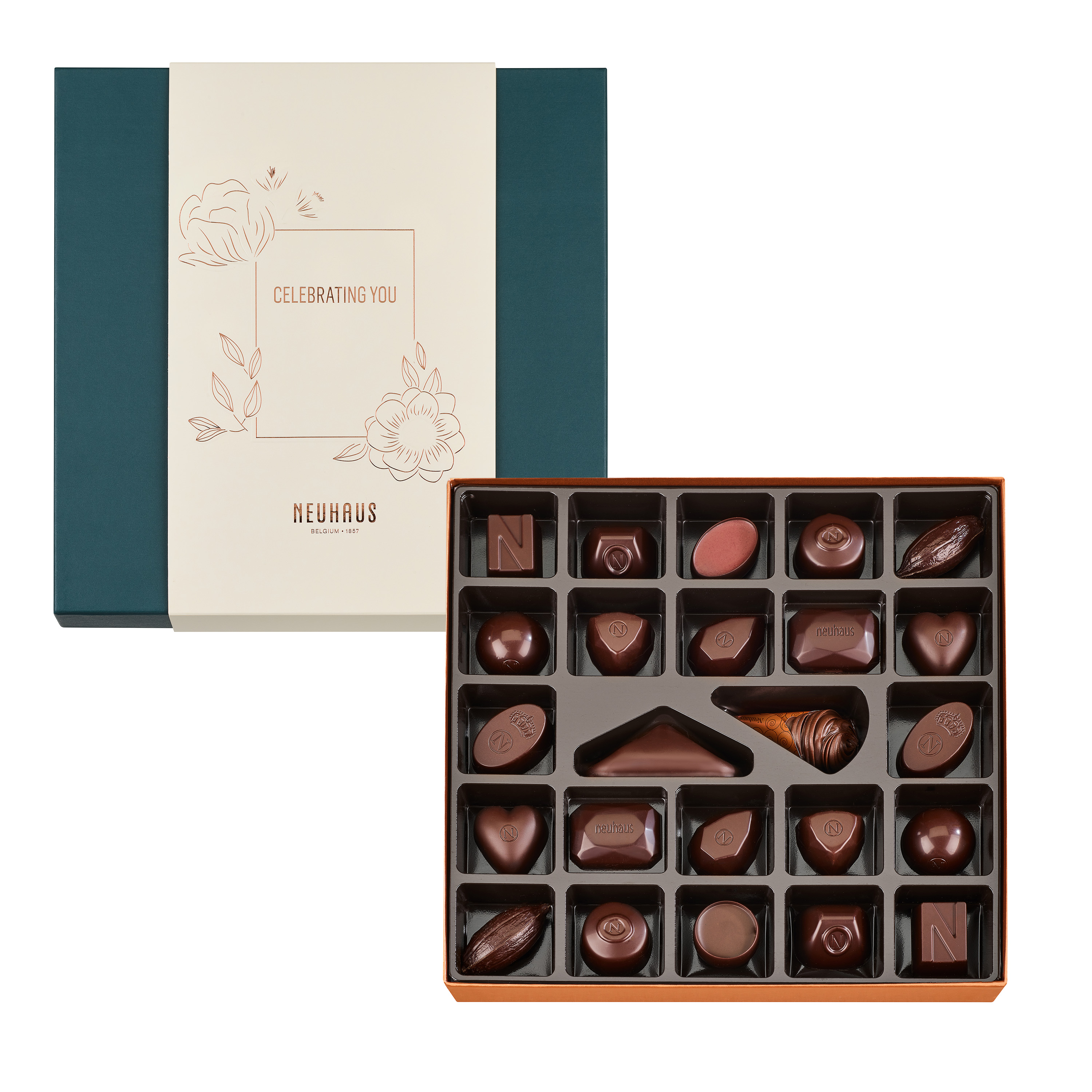 Boîte Cadeau Célébration Florale Noir | Neuhaus Chocolates